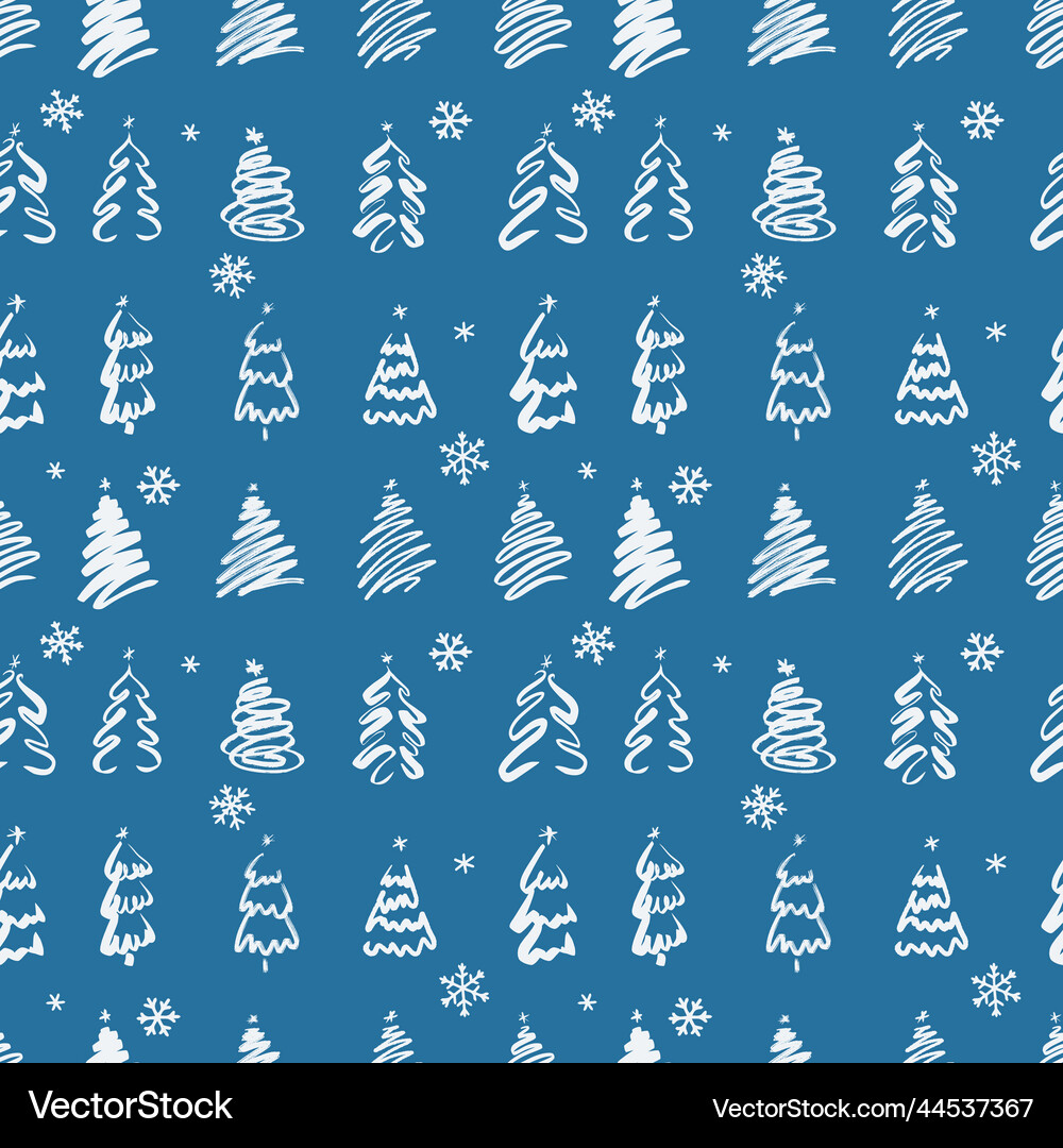 13 christmas tree snowflakes christmas seamless Vector Image