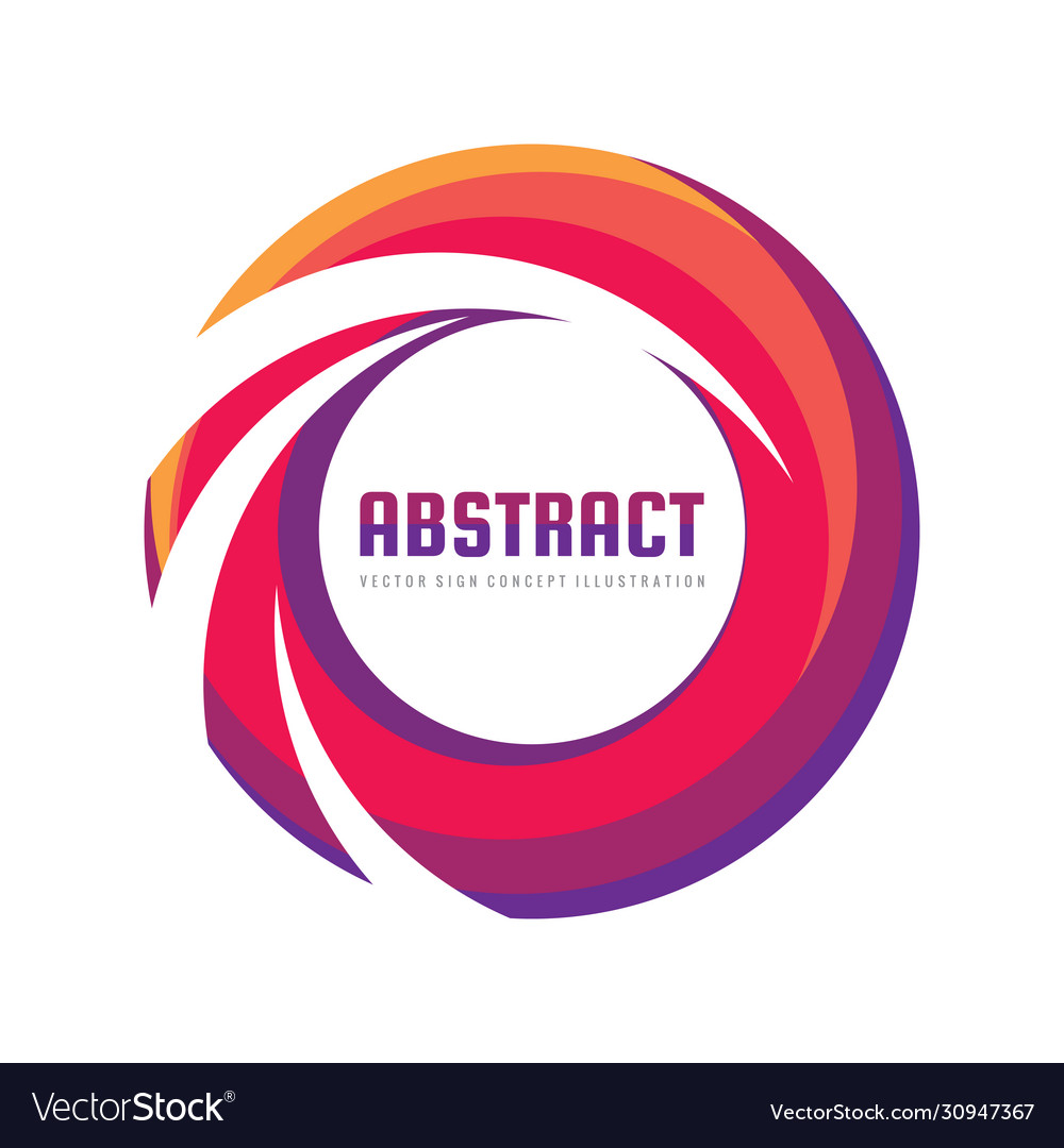 Abstract colored ring - logo template Royalty Free Vector