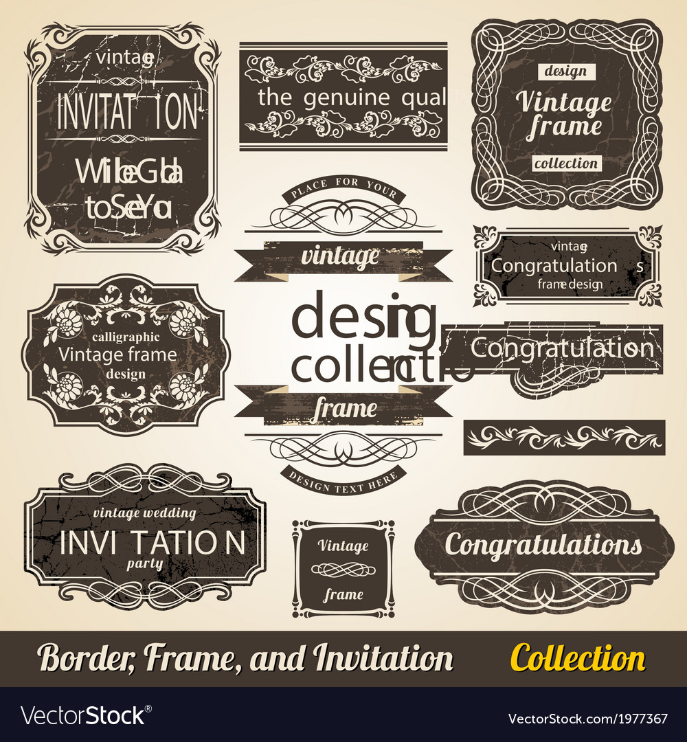 Calligraphic element border corner frame Vector Image
