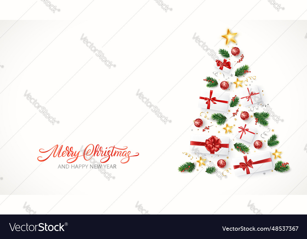 Christmas holiday banner christmas tree made of Vector Image