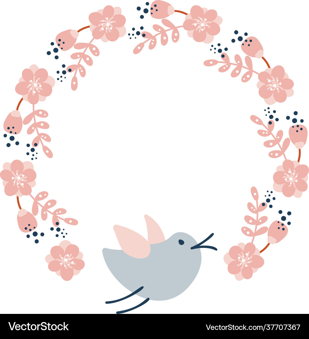 Colorful circular floral wreaths Royalty Free Vector Image