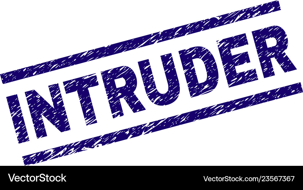 Grunge textured intruder stamp seal Royalty Free Vector