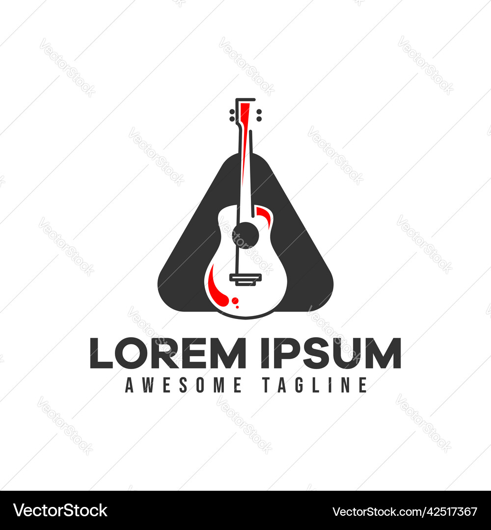 Guitar music instrument logo Royalty Free Vector Image