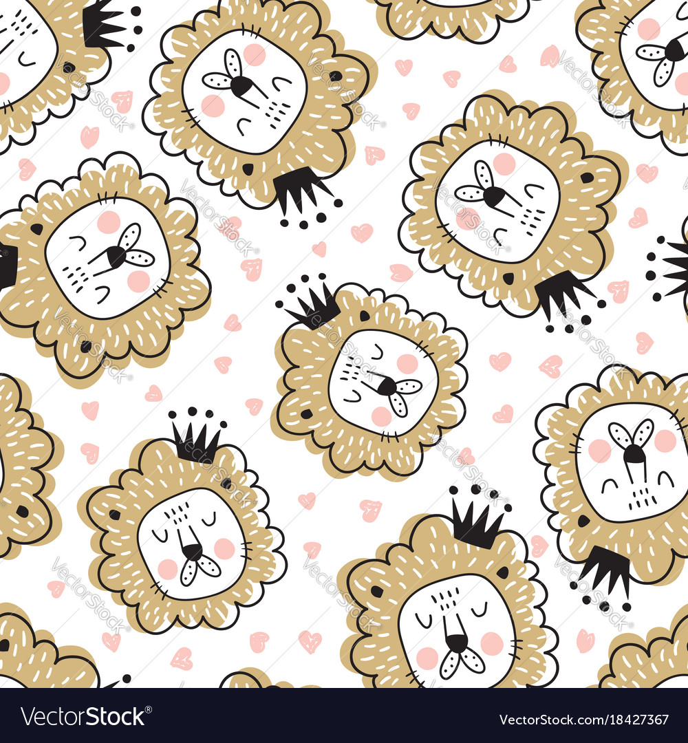 Lion pattern Royalty Free Vector Image - VectorStock