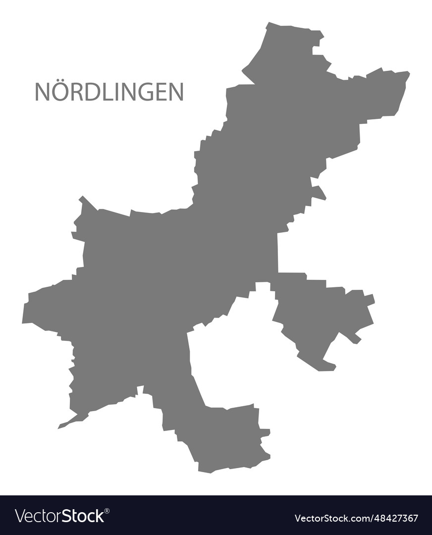 N rdlingen german city map grey silhouette shape Vector Image