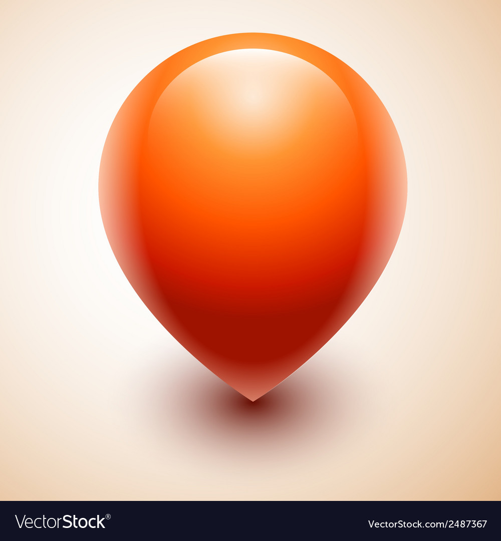 Orange map location pointer icon Royalty Free Vector Image