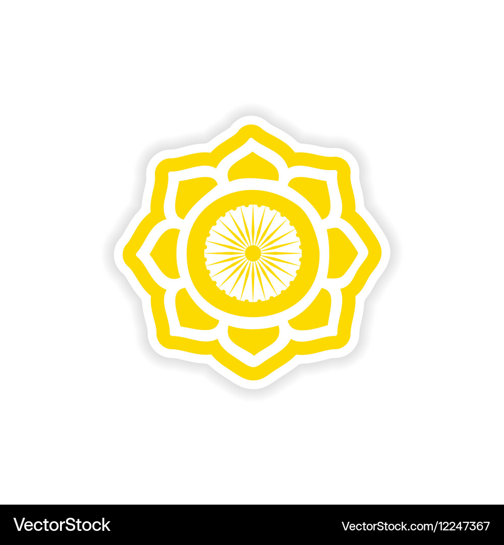 Paper sticker indian sign on white background Vector Image