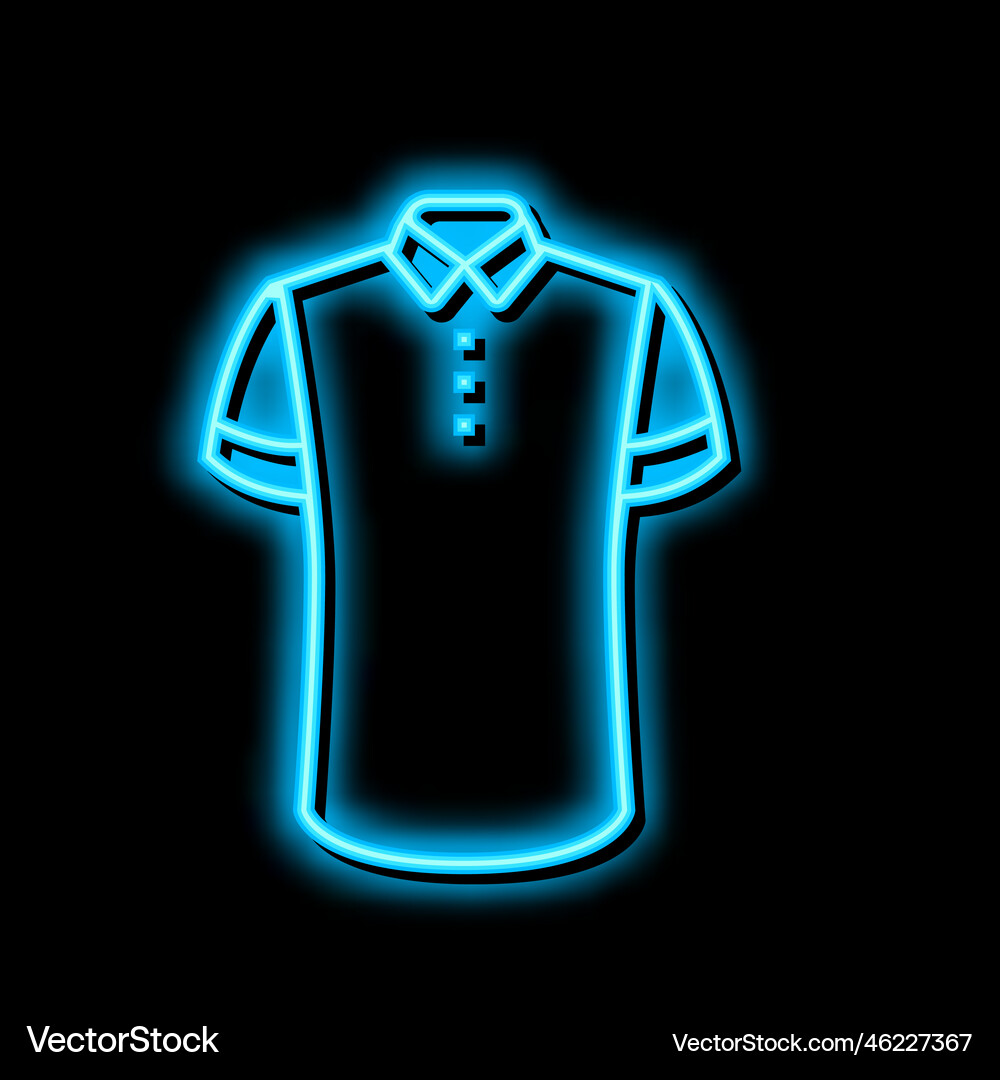 Polo fabric clothing neon glow icon Royalty Free Vector