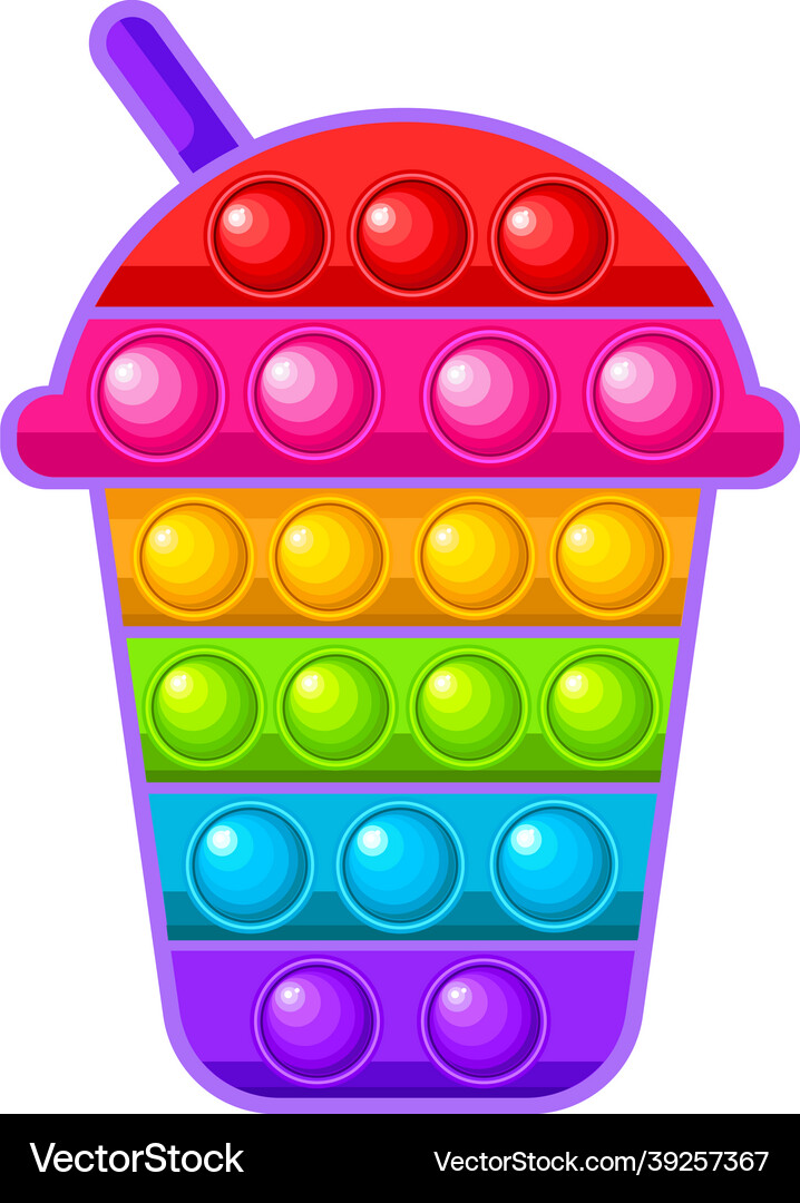 Pop it simple dimple rainbow antistress toy Vector Image