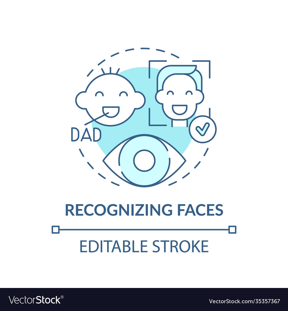 Recognizing faces turquoise concept icon Vector Image