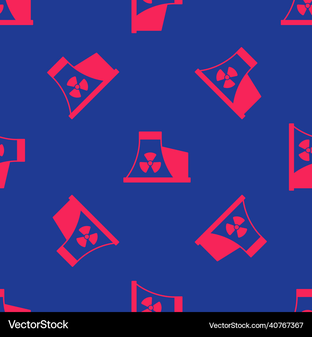 Red nuclear power plant icon isolated seamless Vector Image