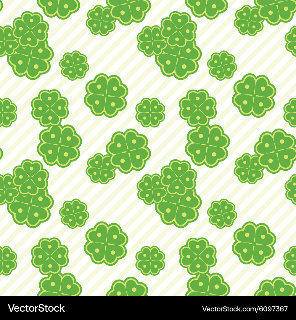 Seamless texture with clover of four leaves Vector Image