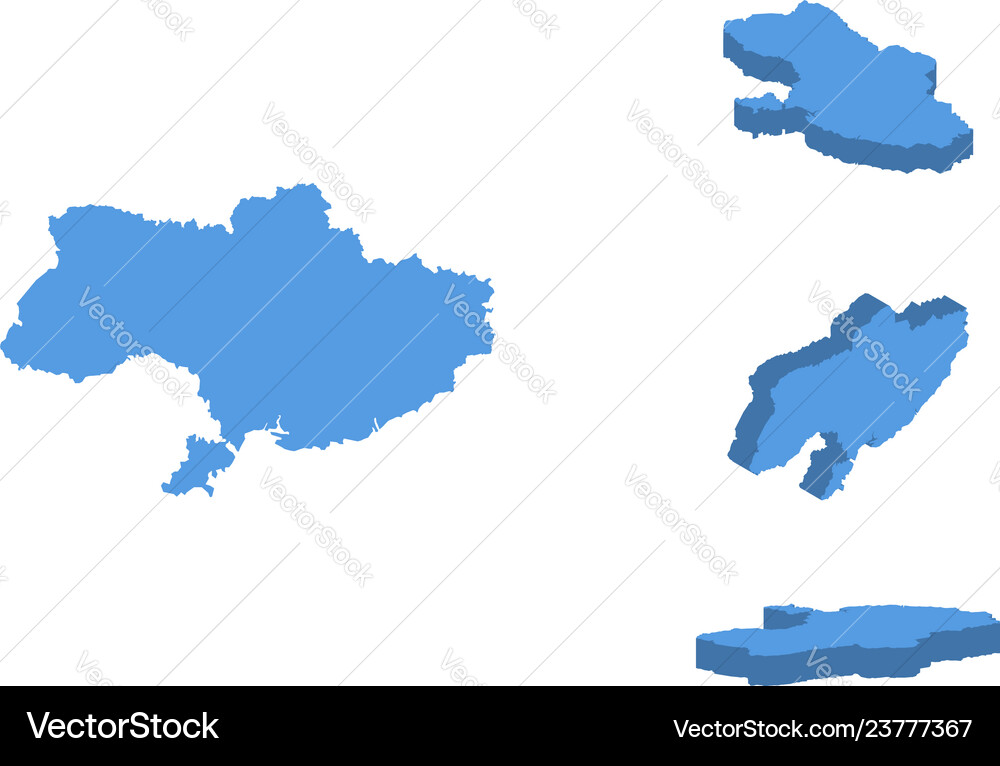 Ukraine isometric map country isolated Royalty Free Vector