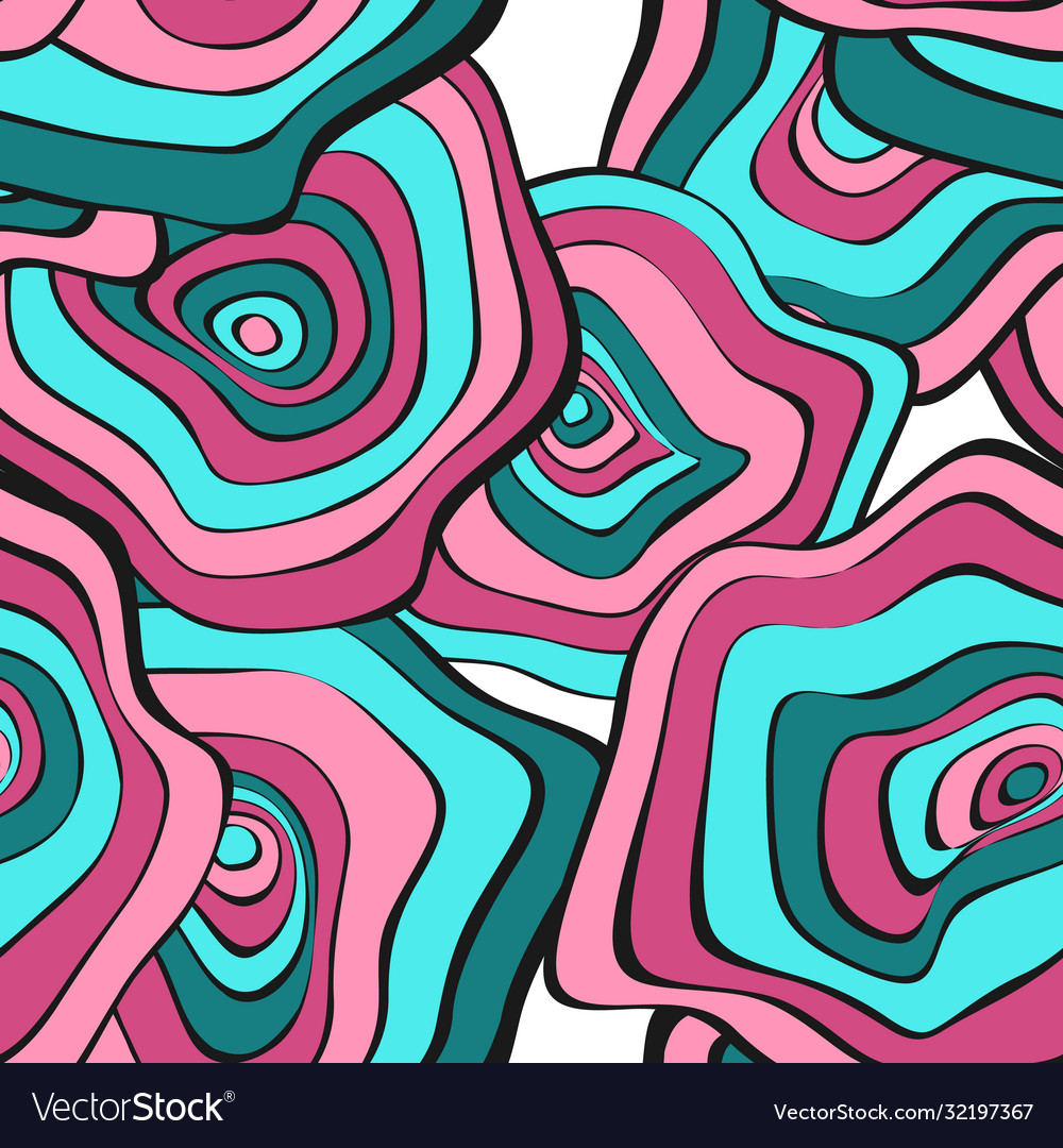 Wavy distorted rounds seamless pattern Royalty Free Vector