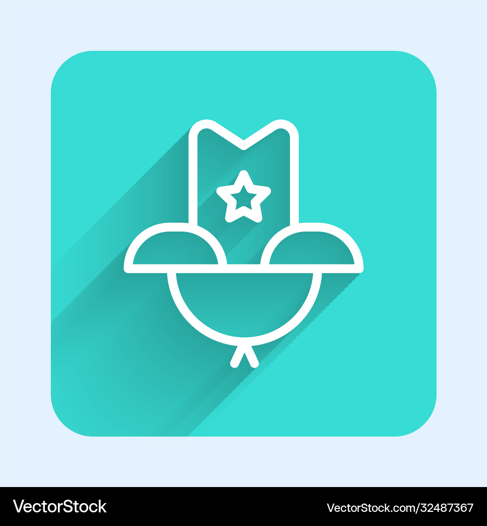 White line western cowboy hat icon isolated Vector Image