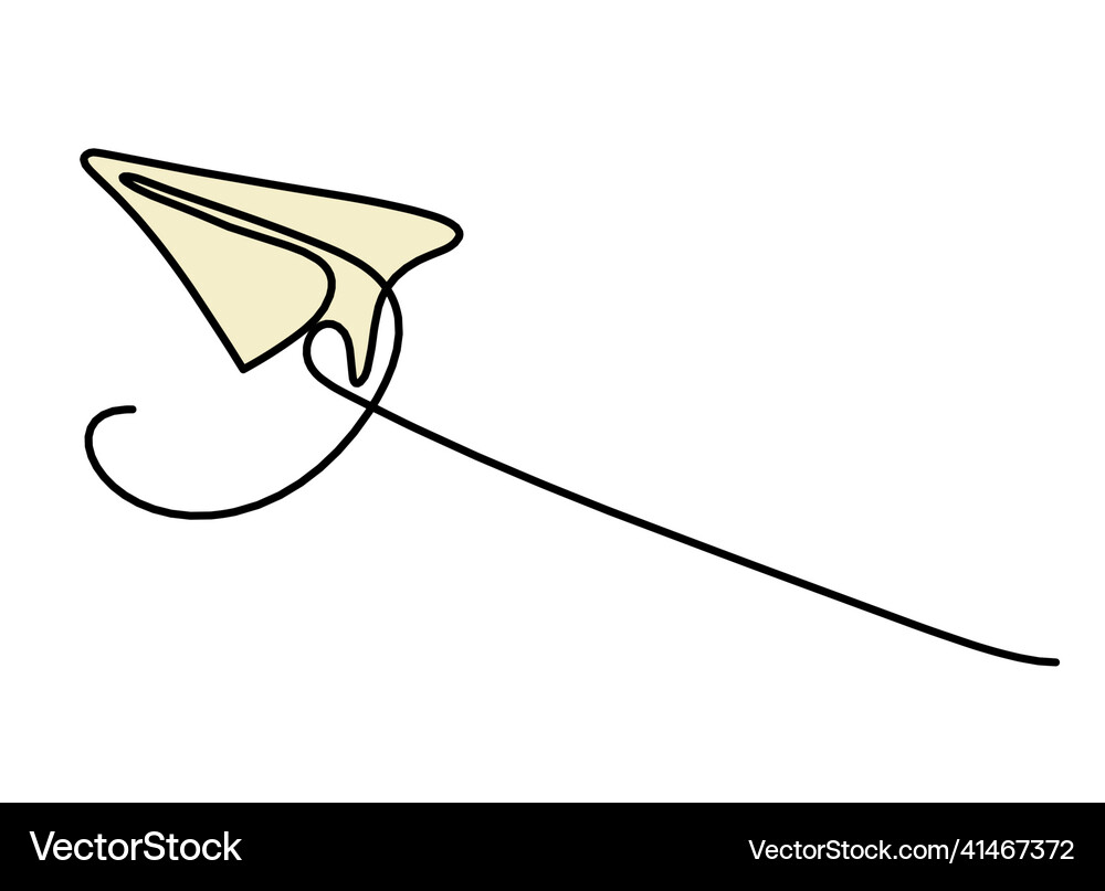 Abstract color paper plane as line drawing Vector Image