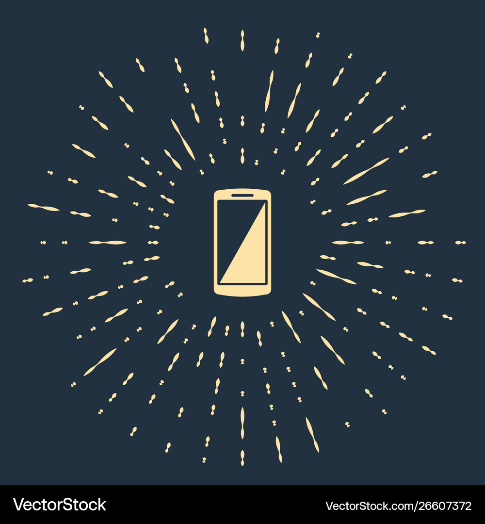 Beige smartphone mobile phone icon isolated Vector Image
