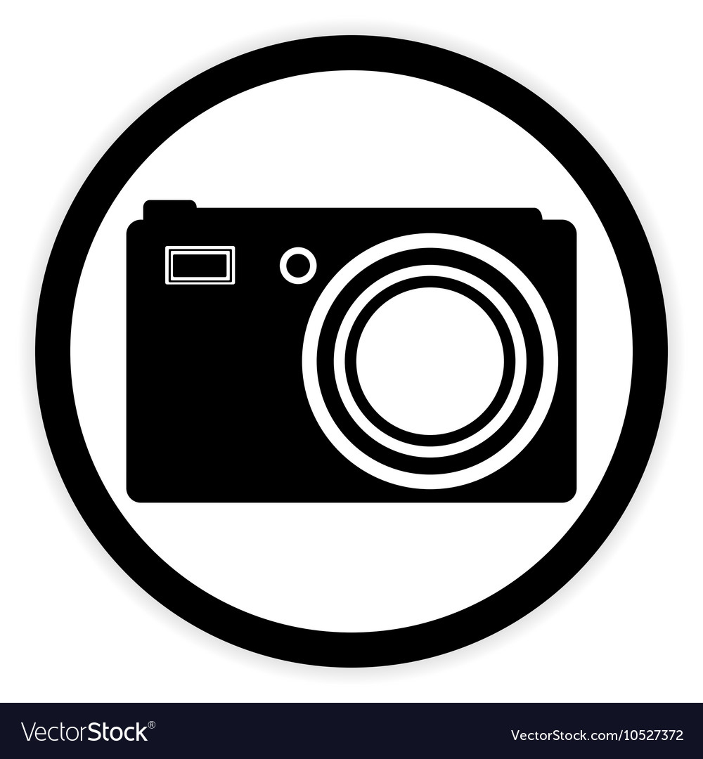 Camera button on white Royalty Free Vector Image