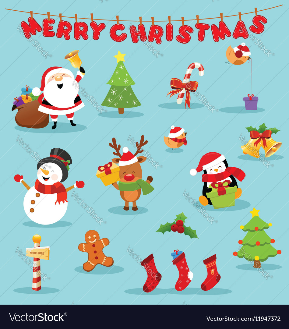 Christmas set Royalty Free Vector Image - VectorStock