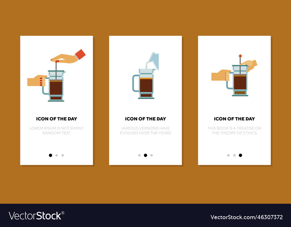 Coffee preparation process flat icon set Vector Image