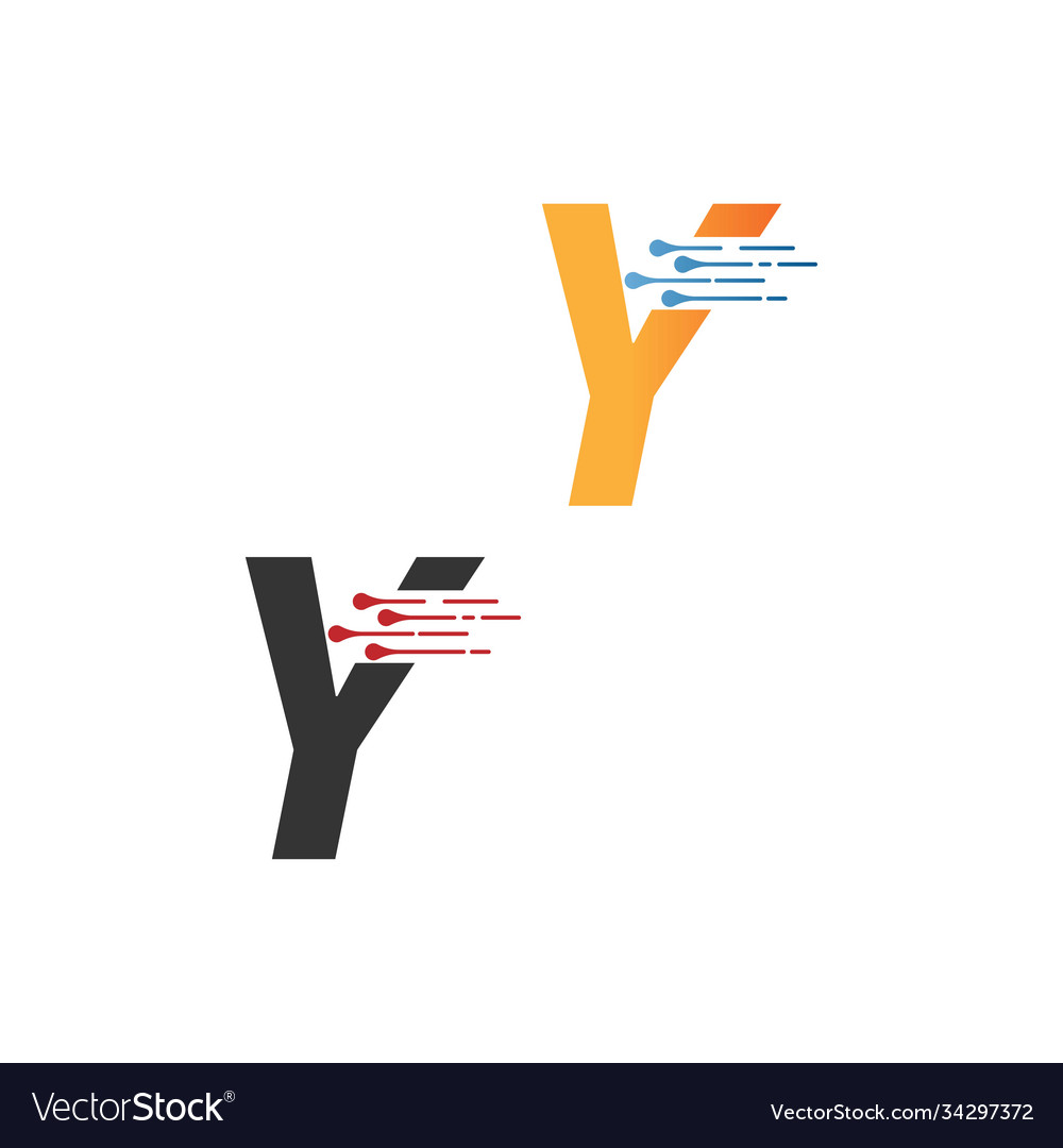 Letter y simple tech logo with circuit lines Vector Image