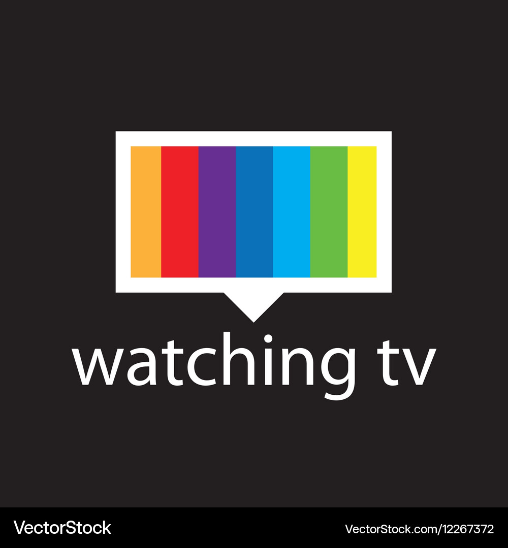 Logo with a spectrum in the tv screen Royalty Free Vector