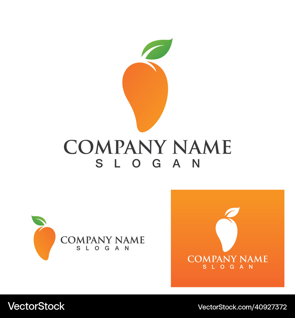 Mango fruits fresh logo and symbol Royalty Free Vector Image