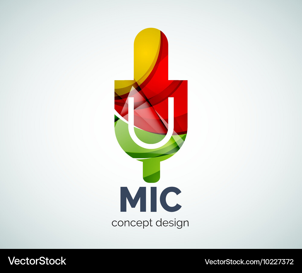 Microphone logo business branding icon Royalty Free Vector