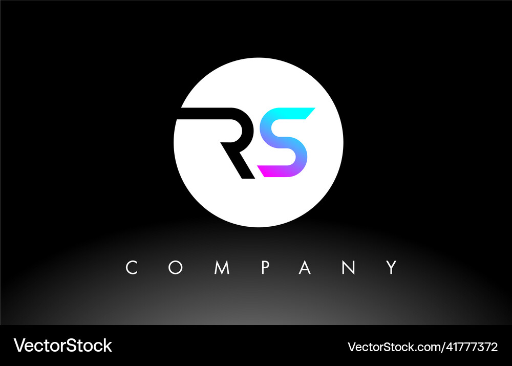 Purple black rs logo letter design Royalty Free Vector Image
