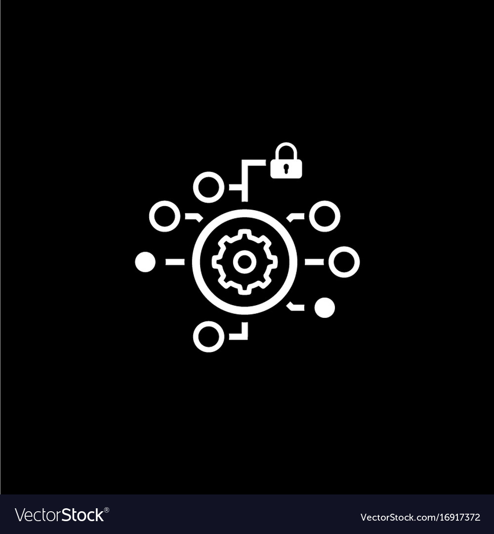 Security settings icon flat design Royalty Free Vector Image