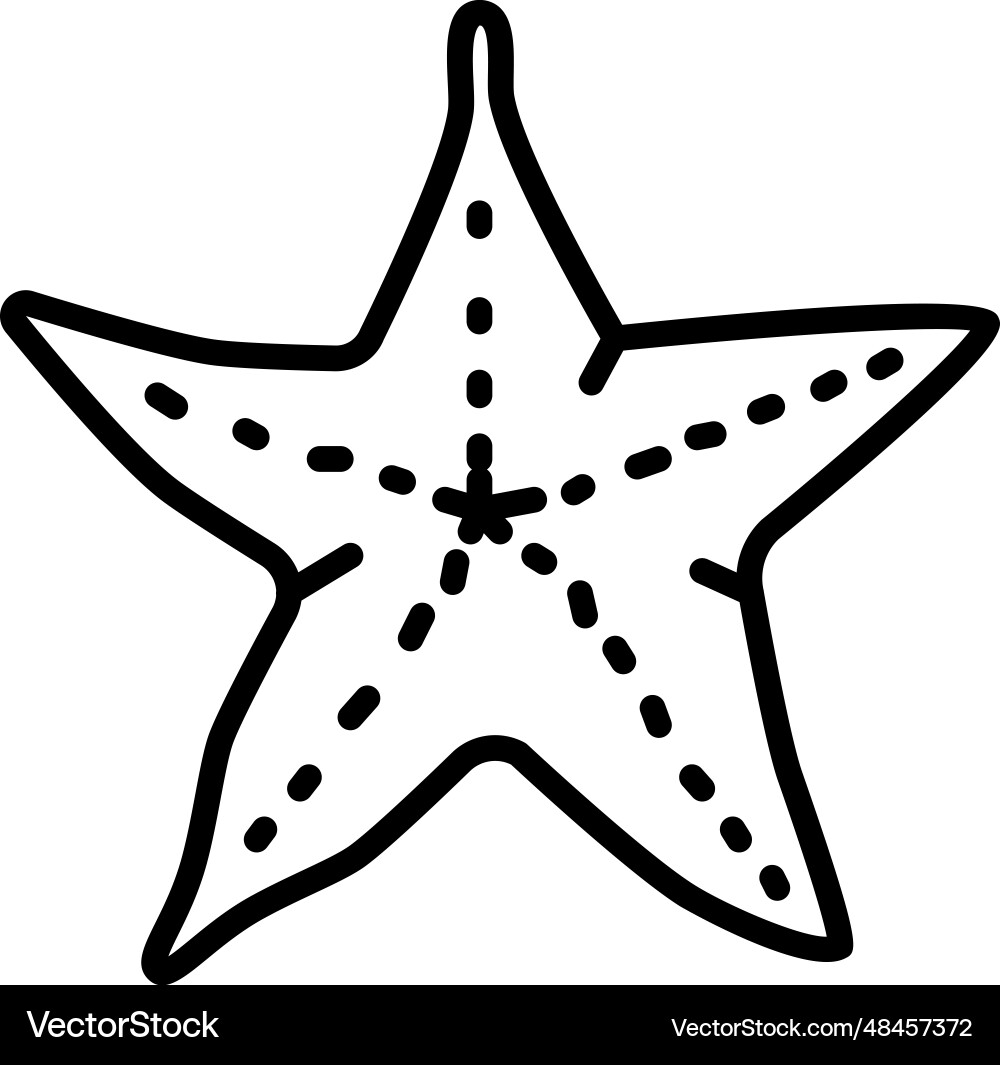 Star fish icon linear underwater fauna symbol Vector Image