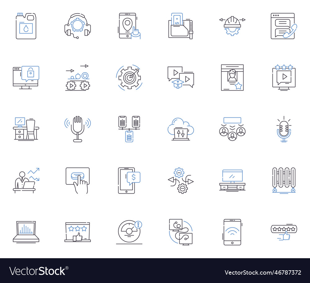 Technology line icons collection innovation Vector Image