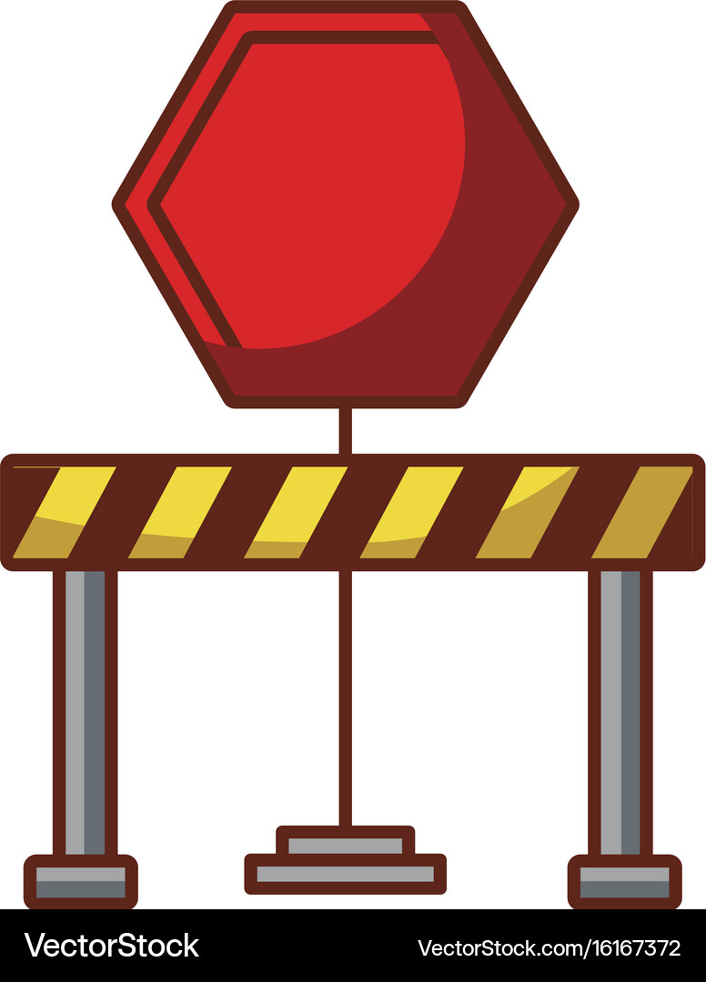 Traffic signal with fence Royalty Free Vector Image