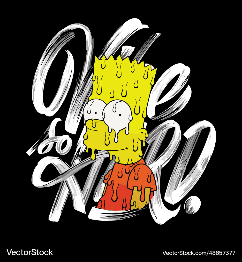 3d cartoon design for t-shirt simpson Royalty Free Vector