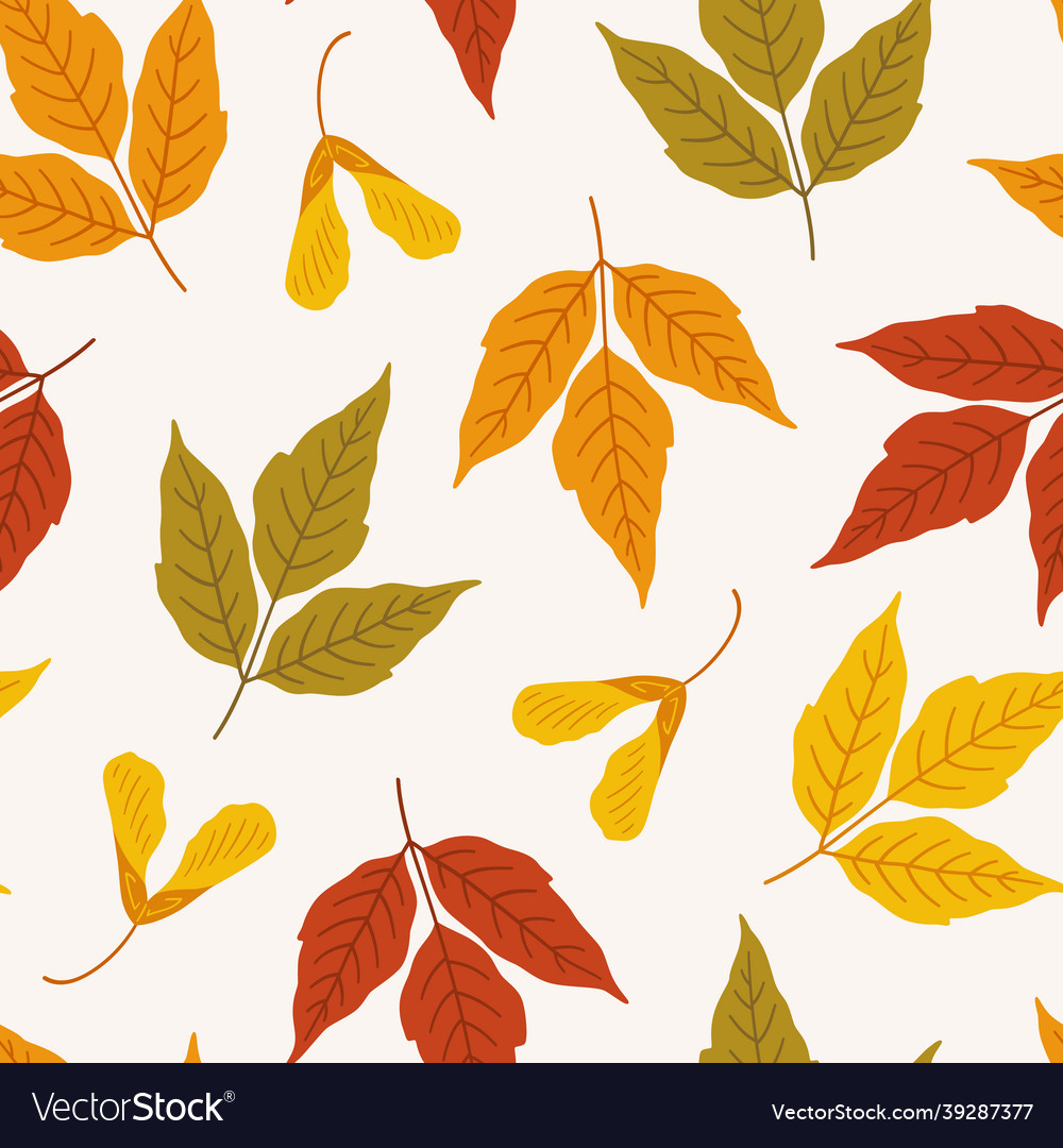 Autumn seamless pattern with colorful maple Vector Image