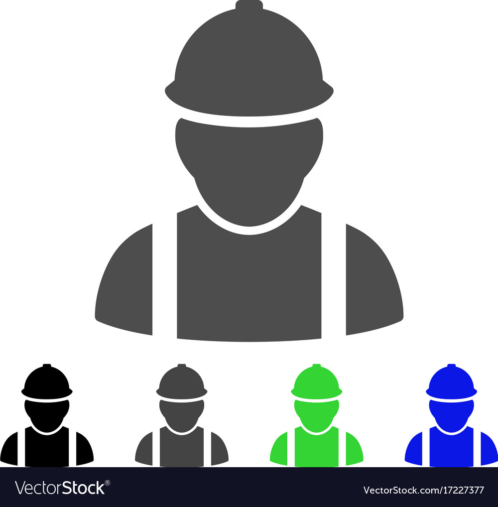 Builder flat icon Royalty Free Vector Image - VectorStock