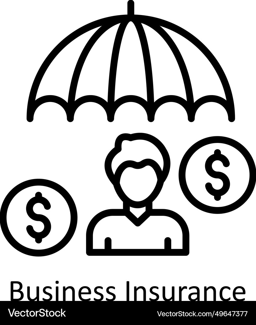 Business insurance outline icon design Royalty Free Vector