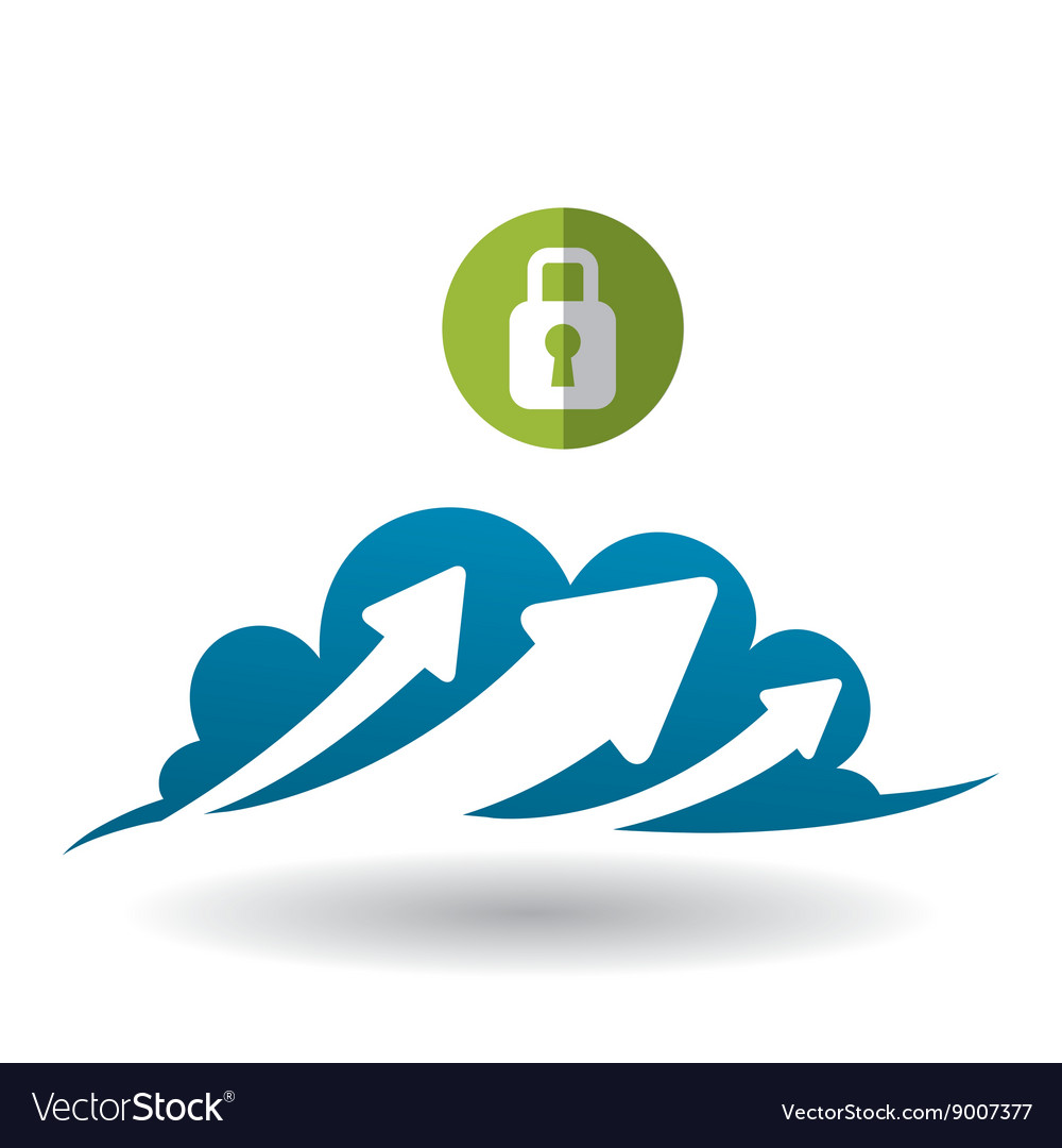 Cloud computing design trip icon flat Royalty Free Vector