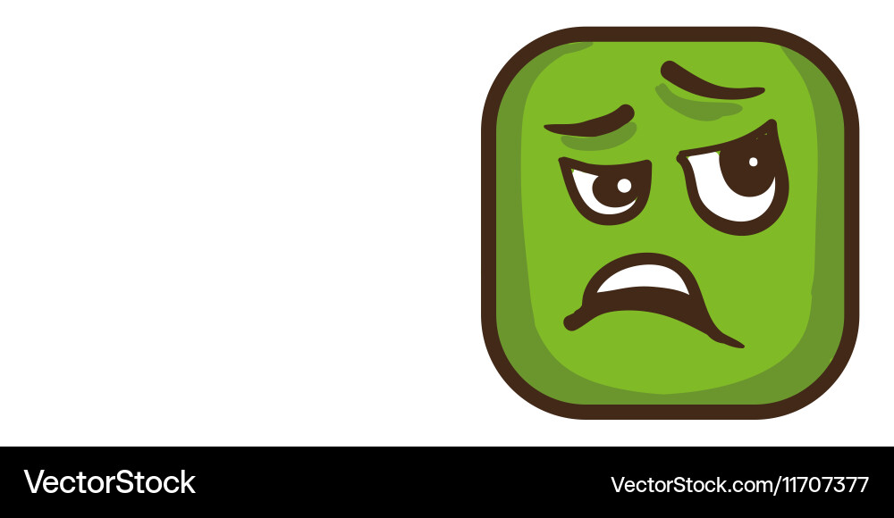Colorful emoticon square emoji flat Royalty Free Vector