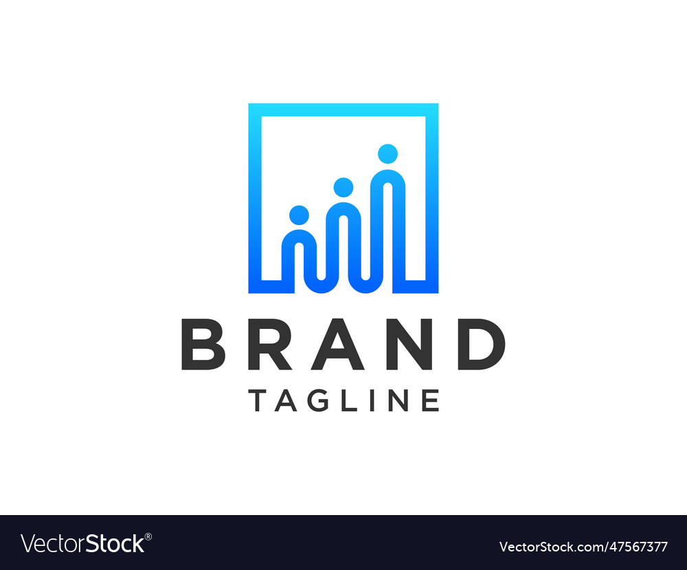 Connecting people logo flat logo design template Vector Image Connecting people logo flat logo design template Vector Image