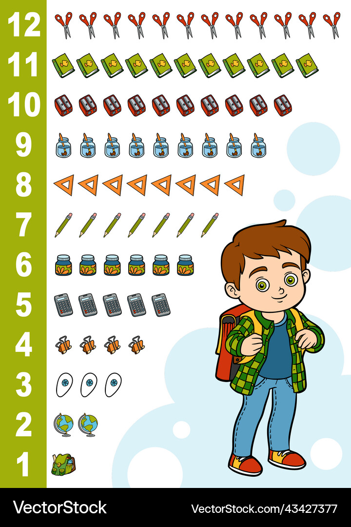 Educational poster for children about numbers Vector Image