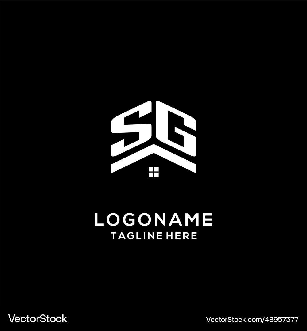 Initial sg logo with abstract home roof simple Vector Image