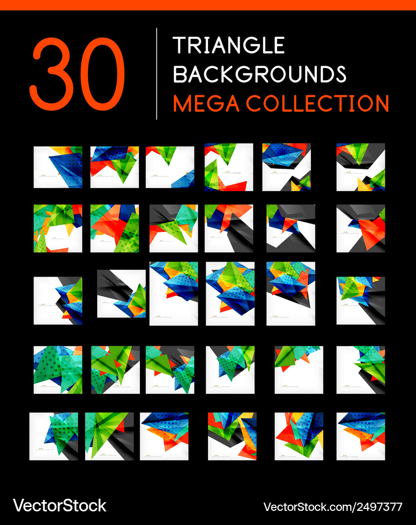 Mega collection of geometric abstract backgrounds Vector Image
