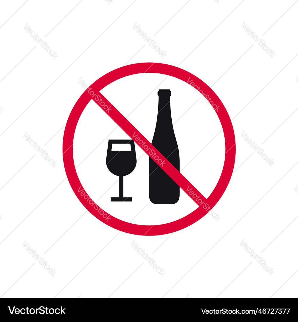 No drink alcohol prohibited sign forbidden sticker