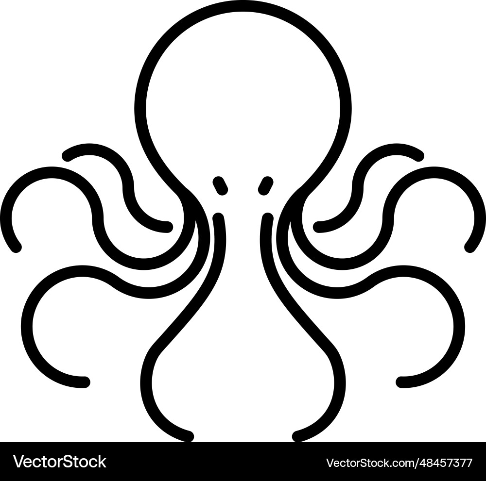 Octopus linear symbol marine animal underwater Vector Image