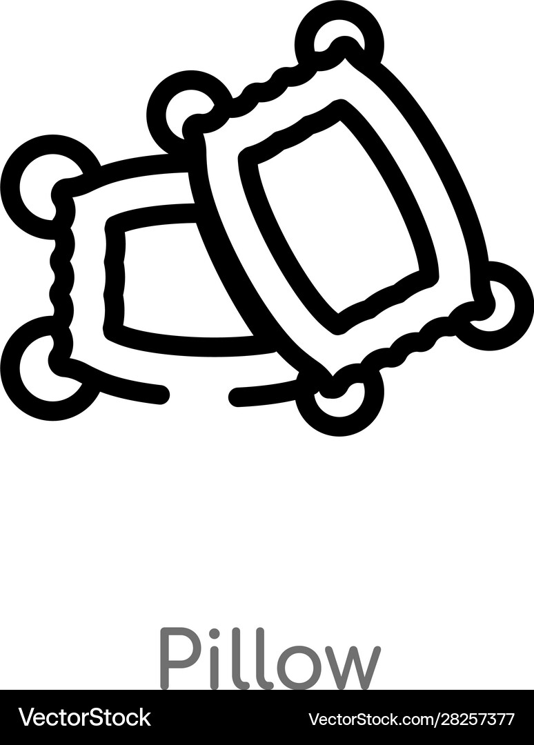 Outline pillow icon isolated black simple line Vector Image