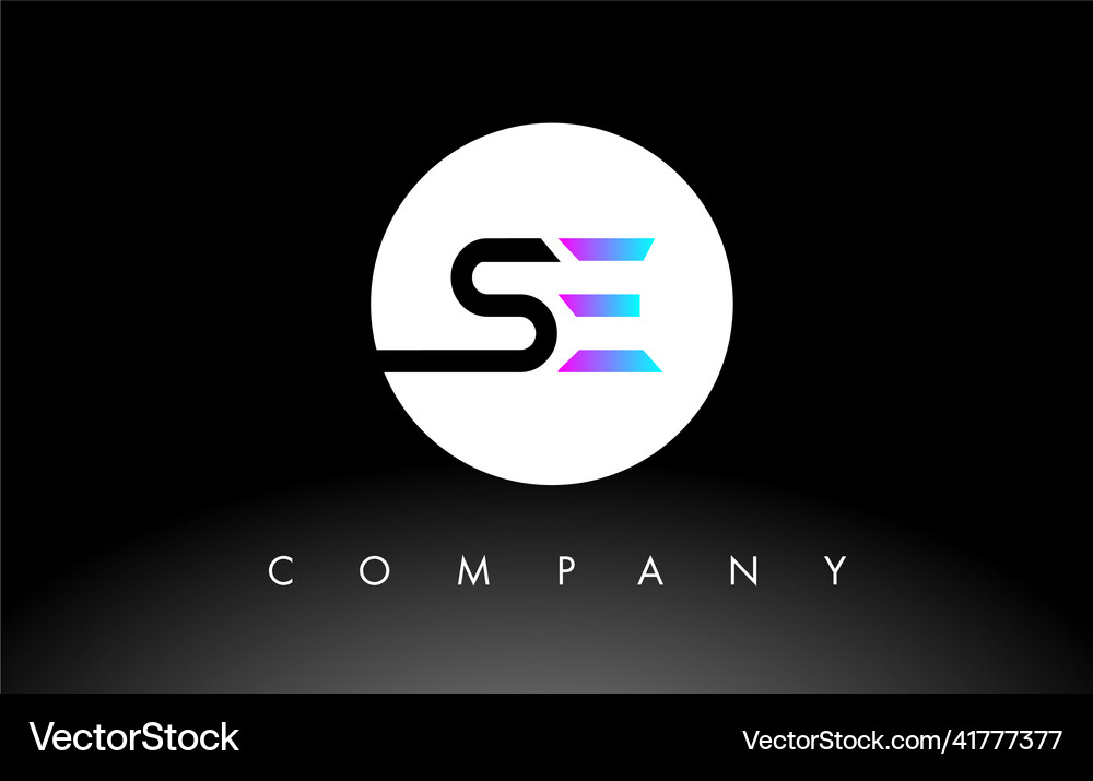 Purple black se logo letter design Royalty Free Vector Image