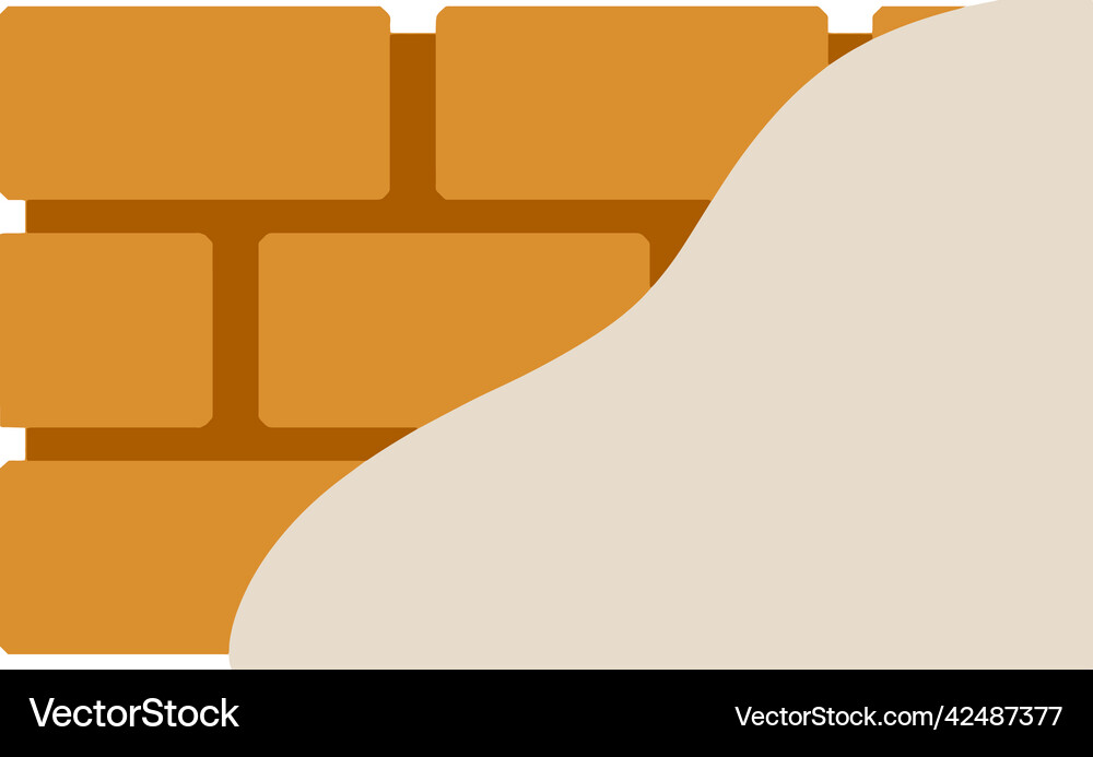 Red brick wall with layers of plaster Royalty Free Vector