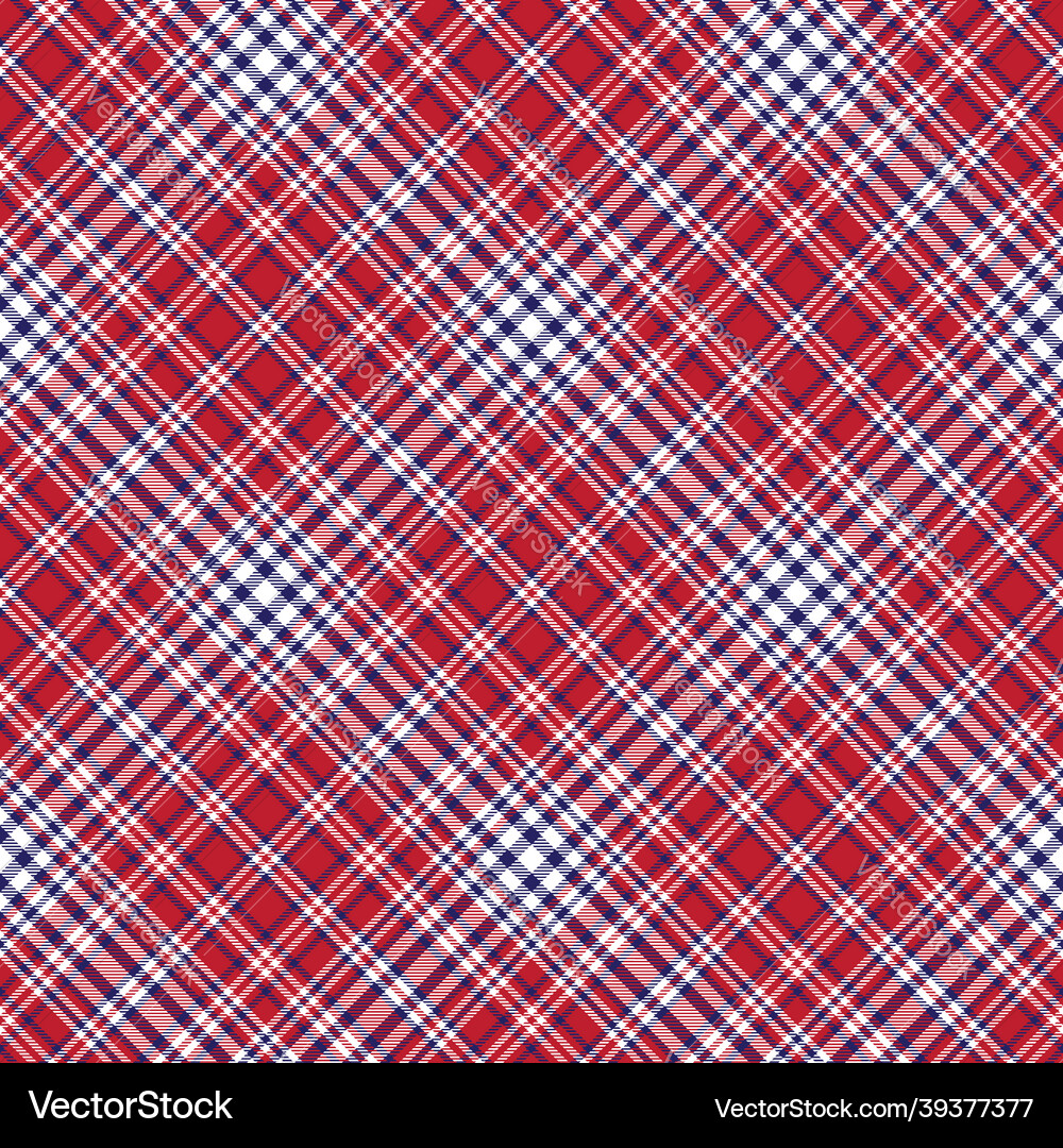 Red navy diagonal plaid tartan textured seamless Vector Image