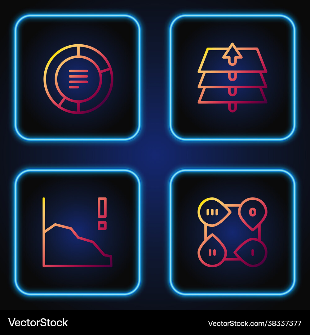 Set line infographic element financial growth Vector Image